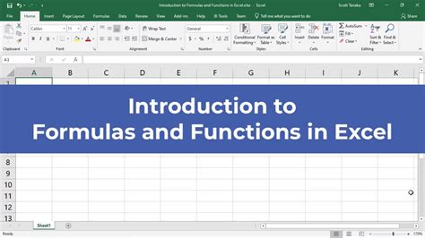 Introduction To Formulas And Functions In Excel Tutorial For Beginners Youtube