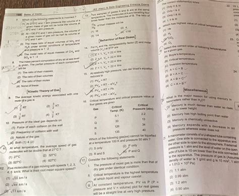[kinetic Theory Of Gas The Average Kinetic Energy Associated With One Mol
