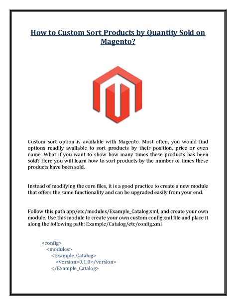 How To Custom Sort Products By Quantity Sold On Magento PowerPoint Presentation PPT
