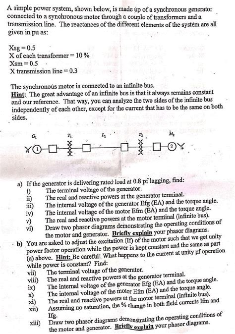 Solved A Simple Power System Shown Below Is Made Up Of A