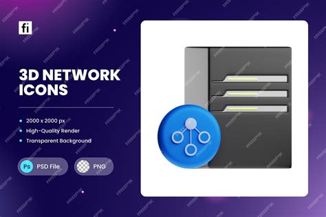 Premium Psd 3d Illustration Dhcp Server Network Icons