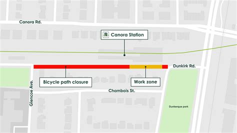 Closure Of The Bike Path Installation Of Vegetated Screens Rem