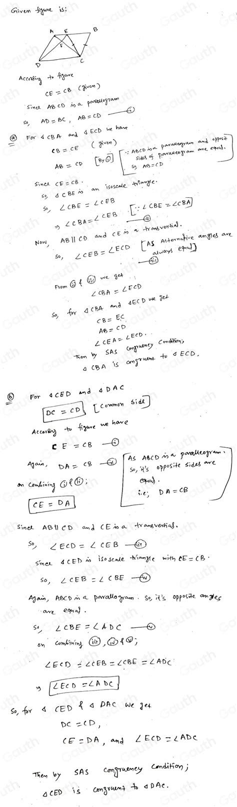 Solved 6 In The Diagram Below Abcd Is A Parallelogram Show Stating