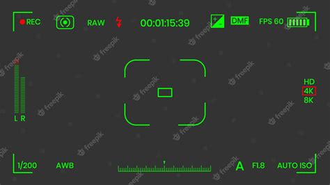 Premium Vector Camera Viewfinder Night Vision Video Or Photo Frame