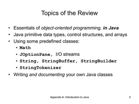 Java Basics With Datatypes Object Oriented Programming Ppt