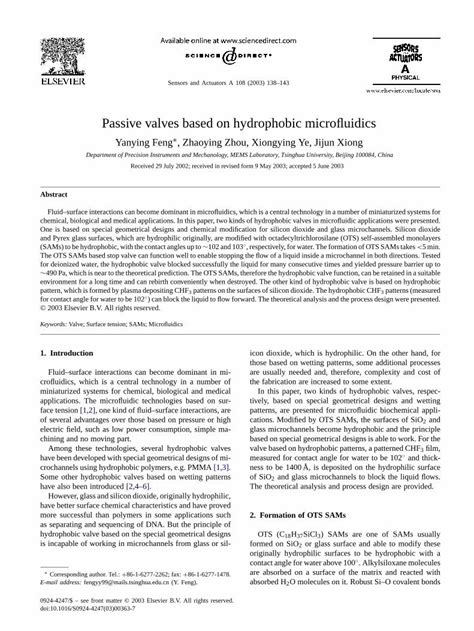 Pdf Passive Valves Based On Hydrophobic Microfluidics Dokumentips