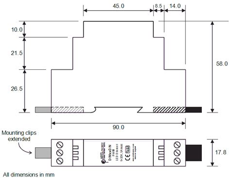 DIM DIN LED Dimmer Push Switch Controlled DIN Rail PWM V V A Low Voltage