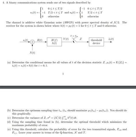 4 a binary communications system sends one of two