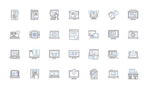 가상 세계 라인 아이콘 컬렉션입니다 아바타 시뮬레이션 상호 작용 가상 디지털 상상력 판타지 벡터 및 선형 일러스트레이션 커뮤니티