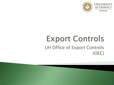 Ppt Understanding Export Controls In Academic Research Powerpoint