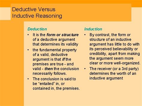 Formal Versus Informal Logic Deductive Versus Inductive Forms