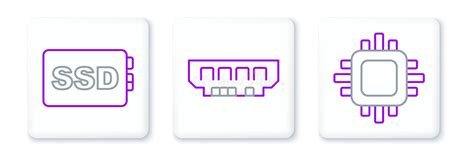 Set Line Processor With Cpu Ssd Card And Ram Random Access Memory