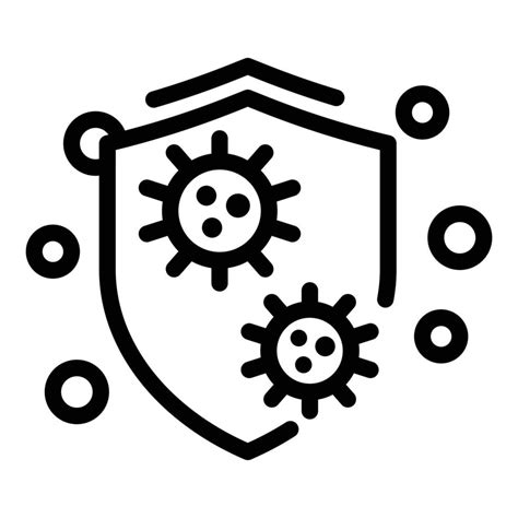 Virus Attack Shield Icon Outline Style 15900114 Vector Art At Vecteezy