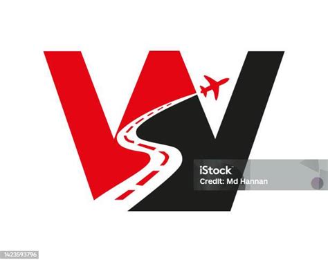 초기 W 여행 로고 디자인 기반 알파벳 비행기 개념 벡터 템플릿 관광객에 대한 스톡 벡터 아트 및 기타 이미지 관광객 교통수단 날기 Istock