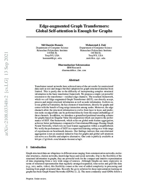Pdf Edge Augmented Graph Transformers Global Self Attention Is