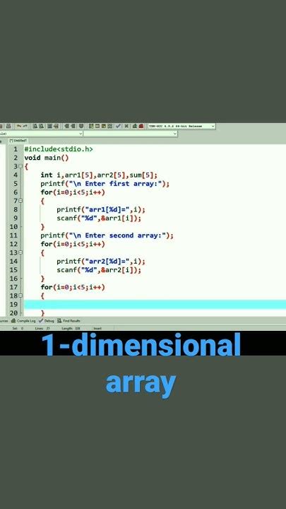Write A Program That Adds Two 1 Dimensional Array And Store Into Third Arraycshortsvideo Youtube