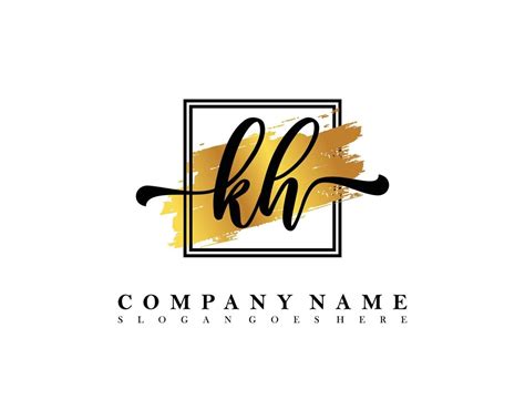 Kh Initial Handwriting Logo Concept 15534567 Vector Art At Vecteezy