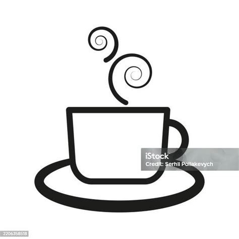 김이 나는 컵 아이콘입니다 검은 나선형 증기 커피 브레이크 기호입니다 벡터 음료 그림입니다 개념에 대한 스톡 벡터 아트 및 기타 이미지 Istock