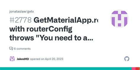 Getmaterialapprouter With Routerconfig Throws You Need To Add Pages
