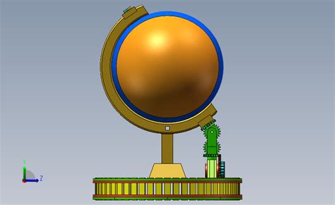 地球仪模型 Solidworks 2018 模型图纸下载 懒石网