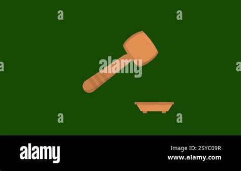 Animated Hammer Judge Order Gavel Knocked Decision Making Graphic