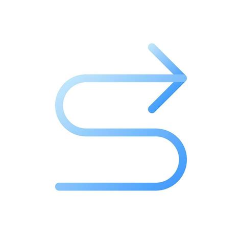 right winding road arrow flat gradient two color ui icon follow