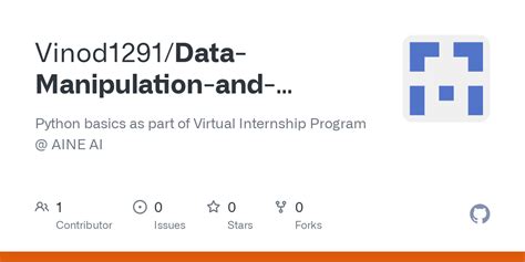 GitHub Vinod Data Manipulation And Visualization Using Python Python Basics As Part Of