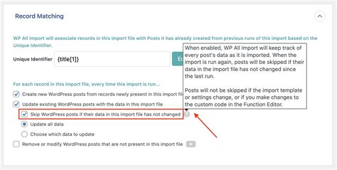 Skip Records If Their Data Has Not Changed WP All Import