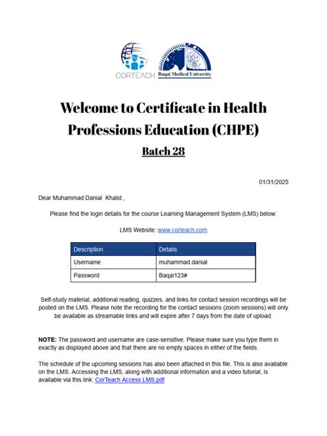 Chpe Course Activity For Pakistan Pdf