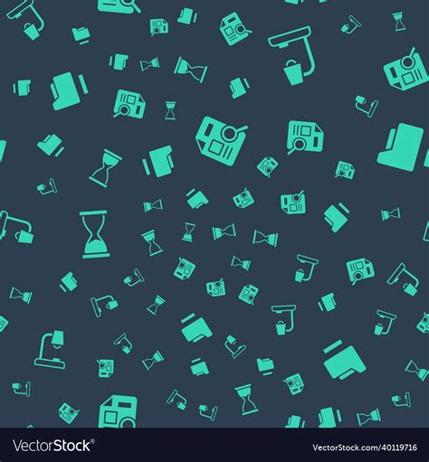 set document with graph chart table lamp old vector image