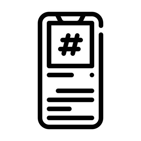 Hashtag Mobile Screen Line Icon Vector Illustration 17318153 Vector Art