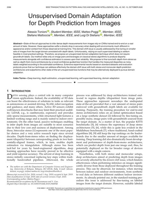 Unsupervised Domain Adaptation For Depth Prediction From Images Pdf Deep Learning Prediction