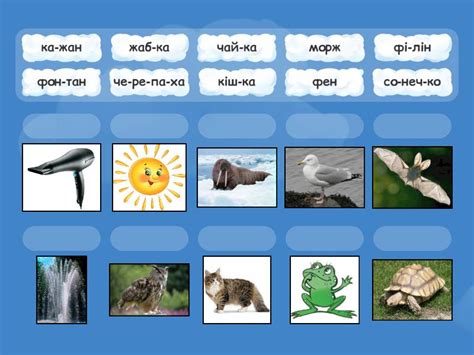 Прочитай слово знайди відповідне зображення Match Up