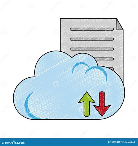 Documents On Cloud Computing Scribble Stock Vector Illustration Of Encryption Cloud