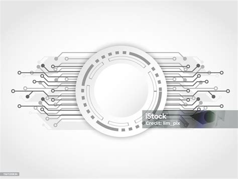 미래 지향적 인 깨끗한 기술 개념 흰색 버튼 및 회로 기판 하이테크 엔지니어링 Technology 배경 Vector 0명에 대한 스톡 벡터 아트 및 기타 이미지 Istock