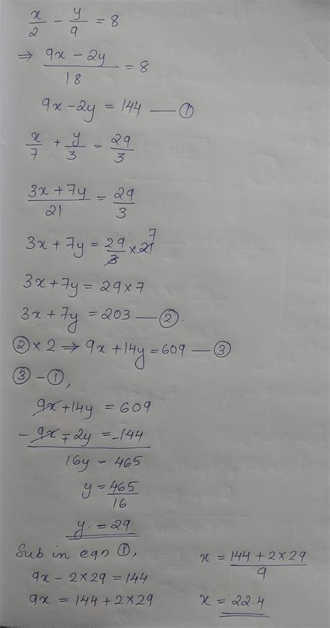 X 2 Y 9 8 X 7 Y 3 29 3find X And Ysolve With Steps