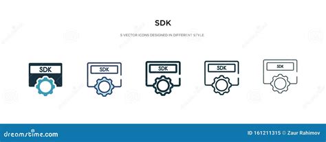 Sdk Icon In Different Style Vector Illustration Two Colored And Black Sdk Vector Icons Designed