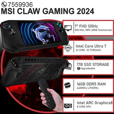Msi Claw A1m Gaming Console Intel Core Ultra 7 M2 Nvme 1tb Ssd Ram