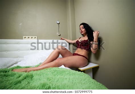 Sexy Curvy Brunette Lingerie Indoors Stock Photo 1072999775 Shutterstock