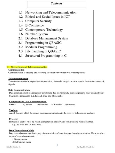 see computer science 2079 notes pdf transmission medium network