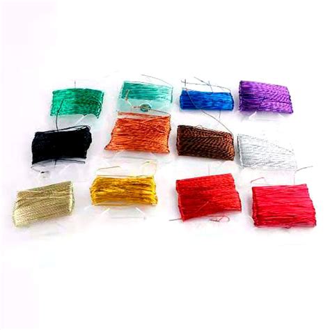 Badubg 8 метра многоцветни златни и сребърни конци за кръстат бод