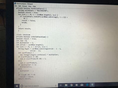 Template Assignment Credit Card Validation Program
