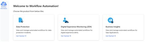 Workflow Automation Landing Page Product Selection