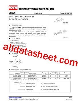 25N06 Datasheet(PDF) - Unisonic Technologies