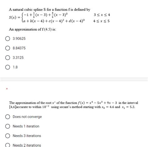Solved A Natural Cubic Spline S For A Function F Is Defined Chegg