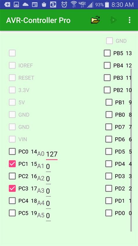 using avr controller arduino simulation app