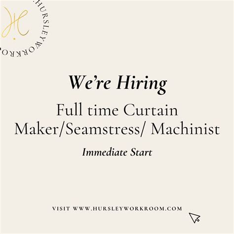 Deborah Philbrow On Linkedin Were Hiring Full Time Curtain Makerseamstress Machinist