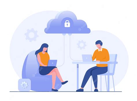 Premium Vector Cloud System File Download Database Protection Concept