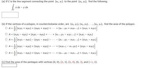 Solved A If C Is The Line Segment Connecting The Point X Chegg Com