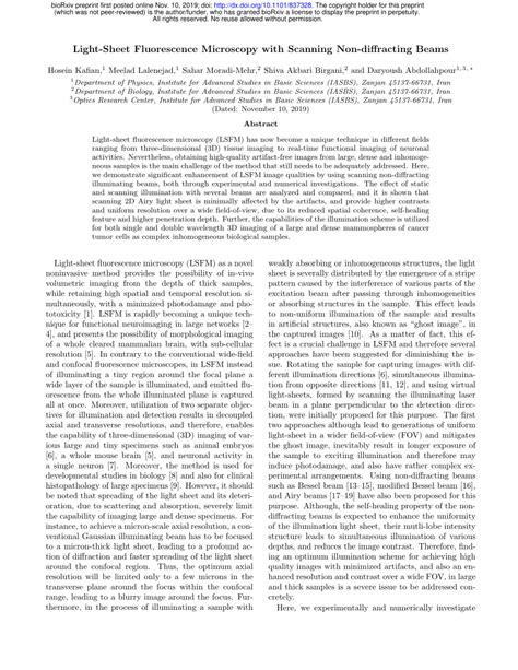 Pdf Light Sheet Fluorescence Microscopy With Scanning Non Diffracting Beams